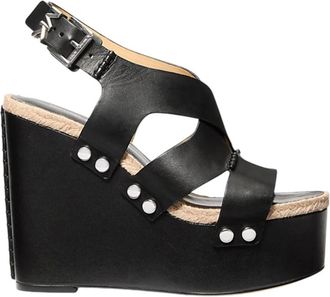 Michael Kors Femme, Chaussures, Noir, Taille: 35 1/2 EU Sandale compens&eacute;e