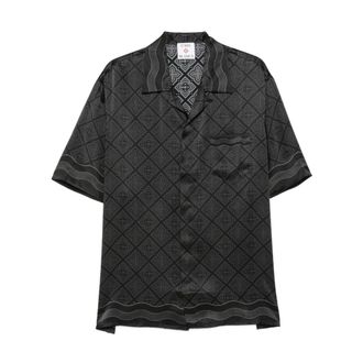 Casablanca Chemise en soie &agrave; monogramme rayonnant - Homme - Chemises - Noir - Taille: S