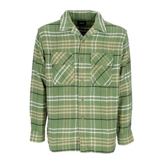 HUF Kariertes Flanellhemd mit Kragen - - Shirts - Herren - Gr&uuml;n - S