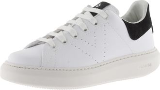 Victoria Low-Top Milan Leder-Effekt & Spaltleder-Ferse & Perforiertes Logo 1263101 für Damen Negro 35