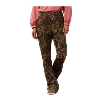 Summum Paisley Samt Schlaghose - - Trousers - Damen - Mehrfarbig - S
