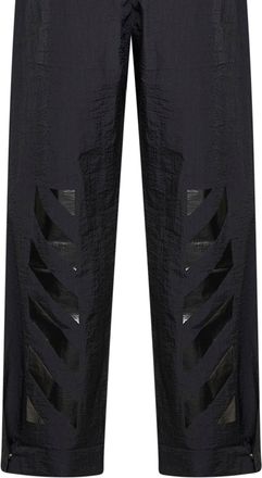 Off-white Glossy Striped Nylon Joggers - Black