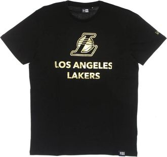 New Era NBA Schwarz Gold Metallic Tee Lakers - - Tops - Herren - Schwarzk - M