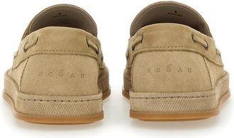 Hogan Calfskin Boat Loafer - Beige