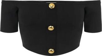 Elisabetta Franchi Femme, Blouses et Chemises, Noir, Taille: 38 FR Knit Top