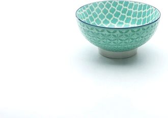 CREATABLE Neu Müslischale Dessertschale Salatschüssel Mediterran | Steinzeug | Petrol | Ø 15 cm