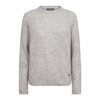 Mos Mosh Weicher Strickpullover Thora Grape Leaf - - Knitwear - Damen - Grau - L