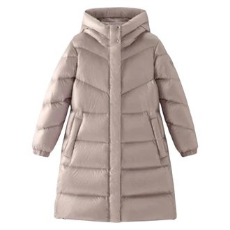 Woolrich Femme, Manteaux, Beige, Taille: 38 FR Aliquippa Long Puffer Jacket