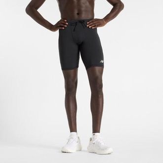 New Balance Homme RC Pocket Half Tight 9 en Noir/Gris, Poly Knit, Taille 2XL