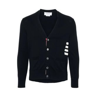 Thom Browne 4-Bar Baumwoll-Cardigan - - Knitwear - Herren - Blau - L