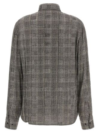 Ermanno Scervino Rhinestone-Embellished Prince of Wales Shirt - Grey