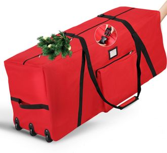 Famirosa Weihnachtsbaum Aufbewahrung, Rollbare Aufbewahrungstasche mit 3 Lenkrollen f&uuml;r k&uuml;nstliche Weihnachtsb&auml;ume bis zu 270cm, Strapazierf&auml;hige 600D Oxford T