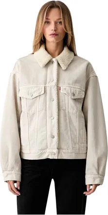 Levi's Femme, Vestes, Beige, Taille: 42 FR Veste Sherpa Ann&eacute;es 90
