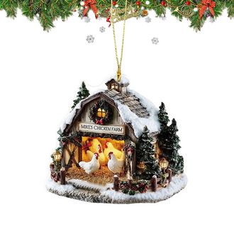 Generico F&uuml;r den Weihnachtsbaum - Hausanh&auml;nger aus Acryl 2D - Dekoration f&uuml;r Zuhause auf Partys - f&uuml;r Fenster, Partys, Zuhause, Wand, Auto, Rucksack, Feier