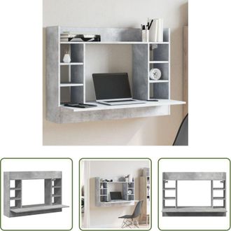 vidaXL vidaXL Wandgarderobe - Wand-Schreibtisch Betongrau 105x48x75 cm Holzwerkstoff