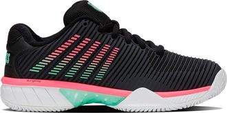 K-Swiss Damen Hypercourt Express 2 Clay Tennis Shoe, Black/White/Neon Mint, 39.5 EU