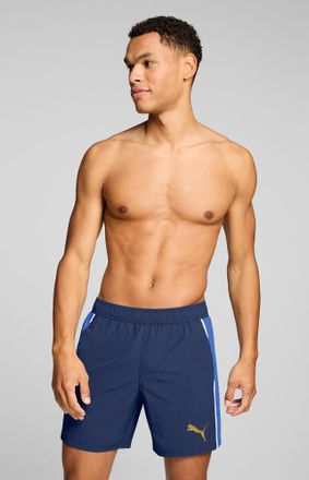 Puma Badeshorts PUMA, Herren, Gr. XXL, N-Gr, blau (navy), Web, Obermaterial: 100% Polyester, Badehosen Badeshorts, mit seitlichen Taschen, Topseller