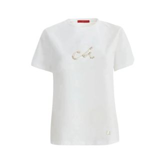 Carolina Herrera Initials Embellished T-shirt - - Tops - Damen - Wei&szlig; - M