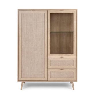 Les Tendances Credenza 2 Ante 2 Cassetti L101.5 Cm - Stampa Effetto Rattan