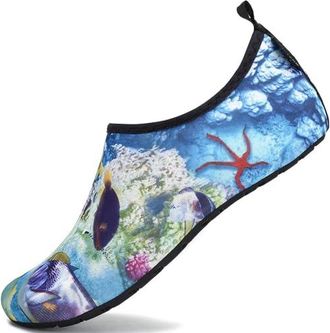 Saguaro Chaussures de Plage pour Homme Femme Séchage Rapide Aquatiques Chaussettes Léger À laise Chaussons de Piscine Antidérapant Chaussures de Bain Bleu océ