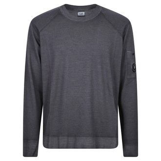 C.P. Company Rippstrick-Pullover mit Rundhalsausschnitt - - Knitwear - Herren - Schwarzk - M