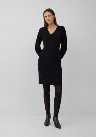 s.Oliver Minikleid Kleid Figurumspielendes Kleid aus Viskosemix mit semitransparenten &Auml;rmeln