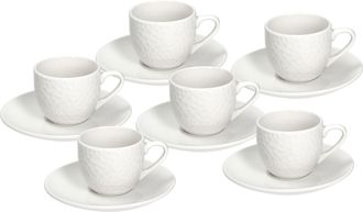 Tognana GF085010000 Set aus 6 Kaffeetassen mit Untertasse cc80 Golf, Porzellan