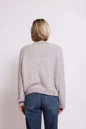Zhrill Strickpullover JUTTI in Boucl&eacute;-Optik / Rundhalsausschnitt