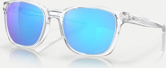 Oakley Ojector - Rechteckige Sonnenbrille in poliert Transparent mit blau verspiegelten Gl&auml;sern