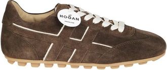 Hogan Low-Top Sneaker - Suede Upper Sneakers With Contrasting Stitching - Gr. 40 (EU) - in Braun - für Damen
