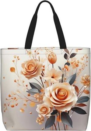 Generic Papier Peint Or Roses Sac A Main Femme L&eacute;ger Sacs Imperm&eacute;able Sac Cabas Pour Shopping Travail Quotidienne