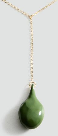 Mango Collier lariat d&eacute;tail &eacute;maill&eacute; or - Femme - Taille unique - MANGO