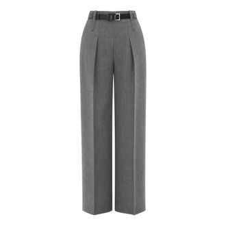 Elisabetta Franchi Pantalon en laine - Femme - Pantalons - Gris - Taille: 40 FR