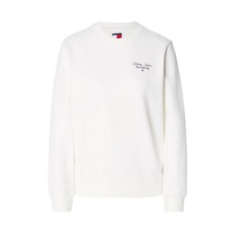 Tommy Jeans Femme, Sweatshirts et sweats &agrave; capuche, Blanc, Taille: 38 FR SweaT-shirts