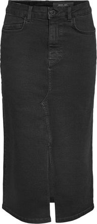 Noisy May Damen Nmkath Nw Slit Midi Skirt Vi478bl Noos Rock, Black Denim, M EU