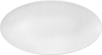 SELTMANN WEIDEN Life Fashion Servierplatte 33x18 cm - Ovale Porzellan Platte mit strukturiertem Relief-Muster, spülmaschinenfest & mikrowellengeeignet, Anrichten & Se