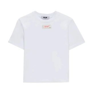 Msgm T-Shirt mit Logo - - Tops - Damen - Wei&szlig; - L
