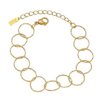 Dansk Copenhagen Vilja Waterproof 18K Gold Plated Round Link Bracelet - Structured Stainless Steel - - Accessories - Damen - Gelb - ONE SIZE