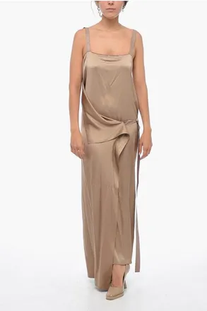 Fendi Silk Satin FLUID Slip Dress with Tape Straps size 40