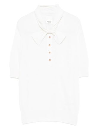 Allude bow buttoned pullover - Wei&szlig;