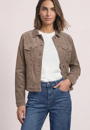 Street One Cordjacke STREET ONE, Damen, Gr. 34, braun (sanded amber), Cord, 98% Baumwolle, 2% Elasthan, unifarben, regular fit normal, ohne Ausschnitt, B&uuml;ndchen,