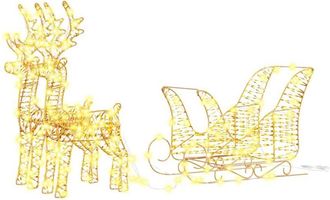 vidaXL Rentier Zieh Schlitten Warmes Wei&szlig; 30 x 12 x 55 cm Haustier vidaXL