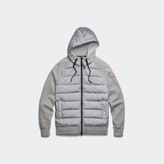 Canada Goose HyBridge Huron Kapuzenjacke mit Rei&szlig;verschluss (M&auml;nnlich, Stone Heather, S)