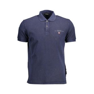 Napapijri Blaues Baumwoll Herren Polo Shirt - - Tops - Herren - Blau - M