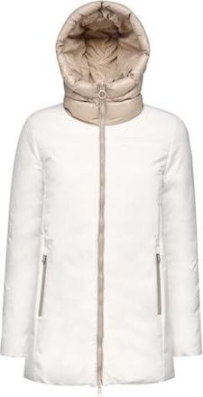 Geox W Spherica Parka Rev Veste, Blanc/STRIN, 44 Femmes