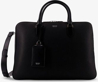 Tom Ford Hammered leather working bag with logo on the front - TOM FORD - gender_Man