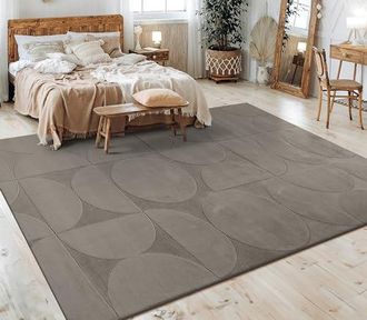 Paco Home Tapis Salon Chambre Adulte Poils Ras Motif Scandinave Motif Boho Motif Geometrique, Dimension:160x220 cm, Couleur:Gris 6