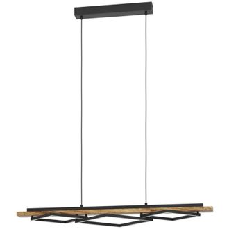 Eglo Suspension design Boyal noir avec bois fonc&eacute; - 901933