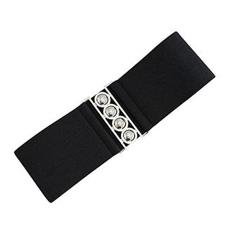 Generic Ceinture Elastique - Ceinture &Eacute;lastique Large avec Fermeture D&eacute;corative et Accessoire de Taille &Eacute;l&eacute;gant