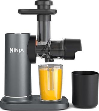 Ninja Kaltpresse-Entsafter Gemüse und Obst mit 700-ml-Becher & 1,1-L-Fruchtfleischbehälter, für frische Säfte, Drinks & Wellness-Shots, kompakt, spülmaschin